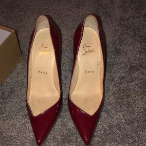 Christian Louboutin | Shoes | Christian Louboutin Maroon Leather Pumps ...